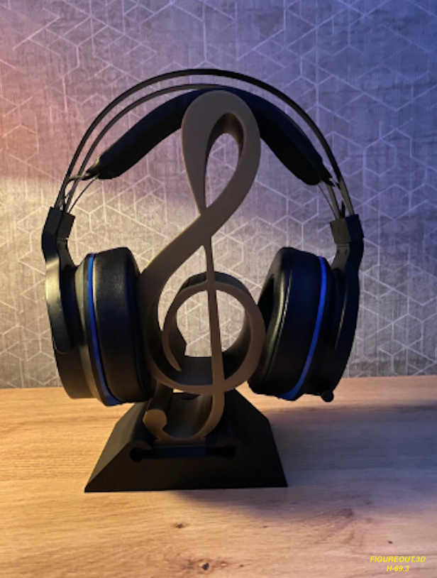 Treble Clef Headphone Stand – FigureOut 3D